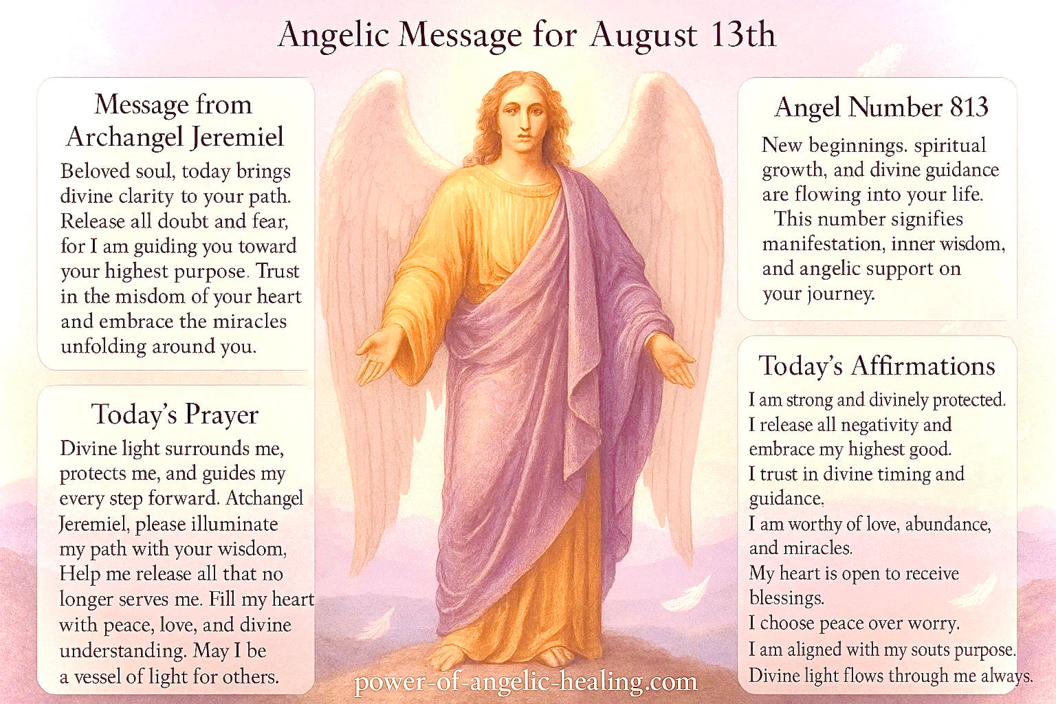 Angelic message to August 13th. – Power Of Angelic Healing